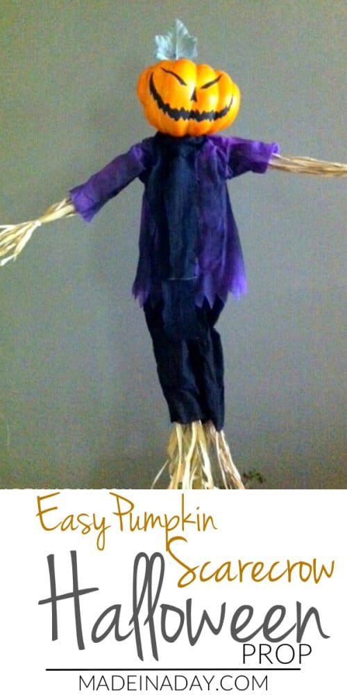 Spooky Pumpkin Scarecrow Halloween Prop