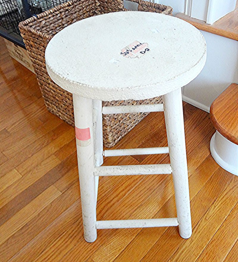 Recycled Fabric Stool Using A Rag Rug