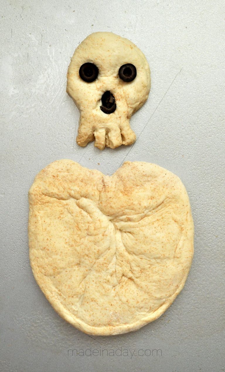 Horrifying Skeleton Bread And Breadsticks Appetizer