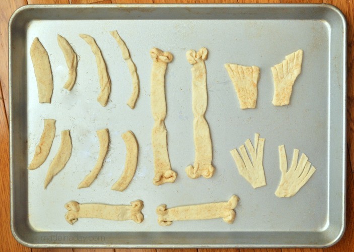 Horrifying Skeleton Bread And Breadsticks Appetizer