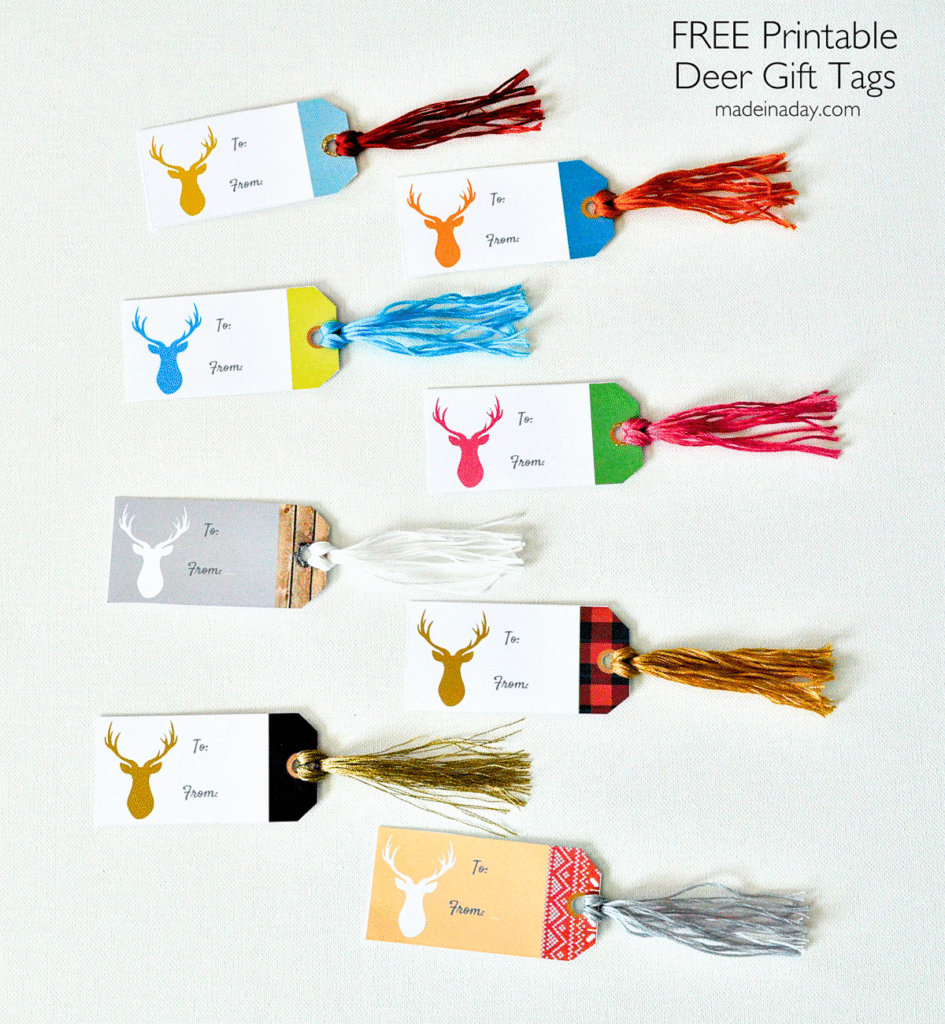 Christmas Deer Gift Tags Printable