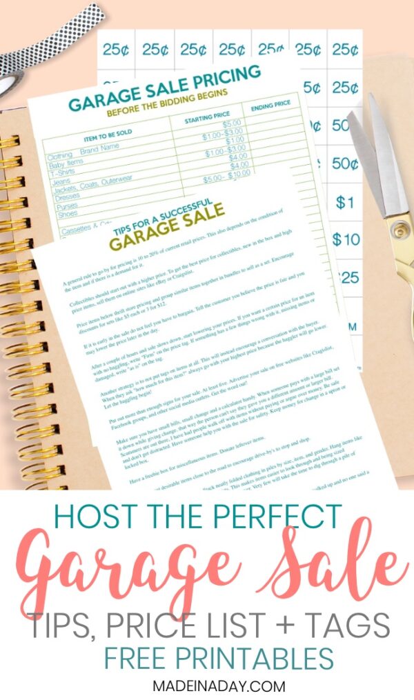 How To Host The Perfect Garage Sale Printable Set