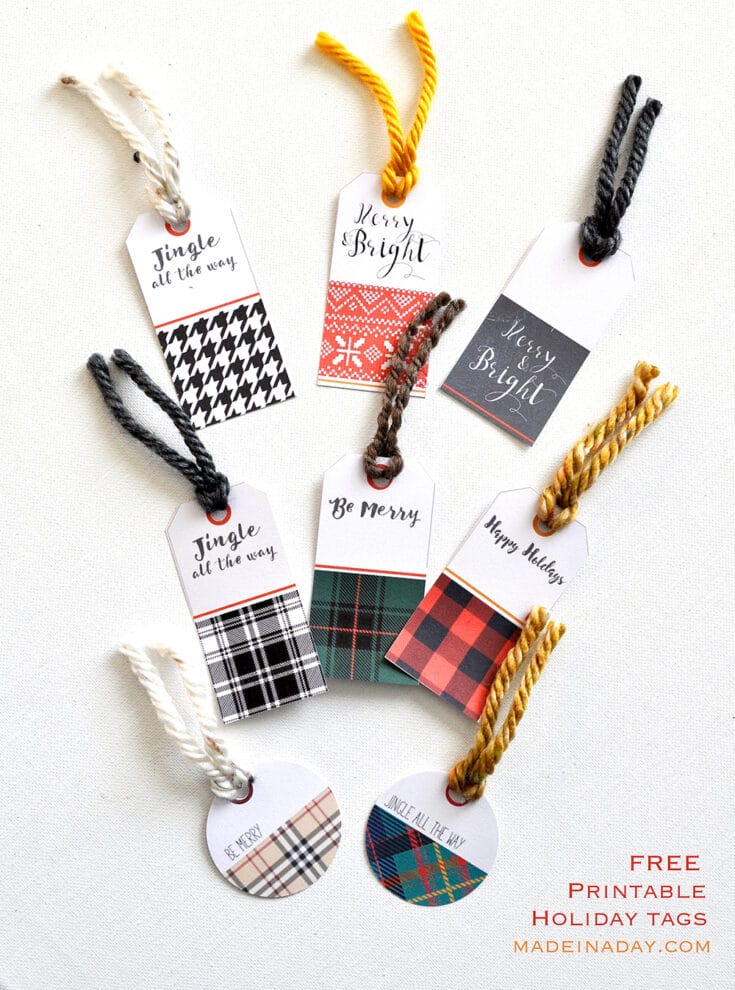 Plaid Holiday FREE Printable Gift Tags