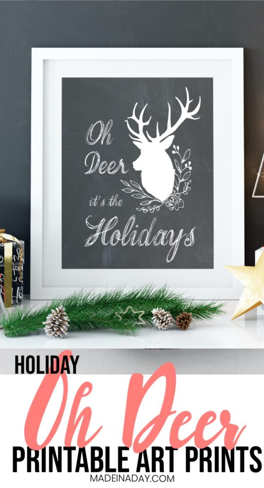 Oh Deer Holiday Wall Art Print