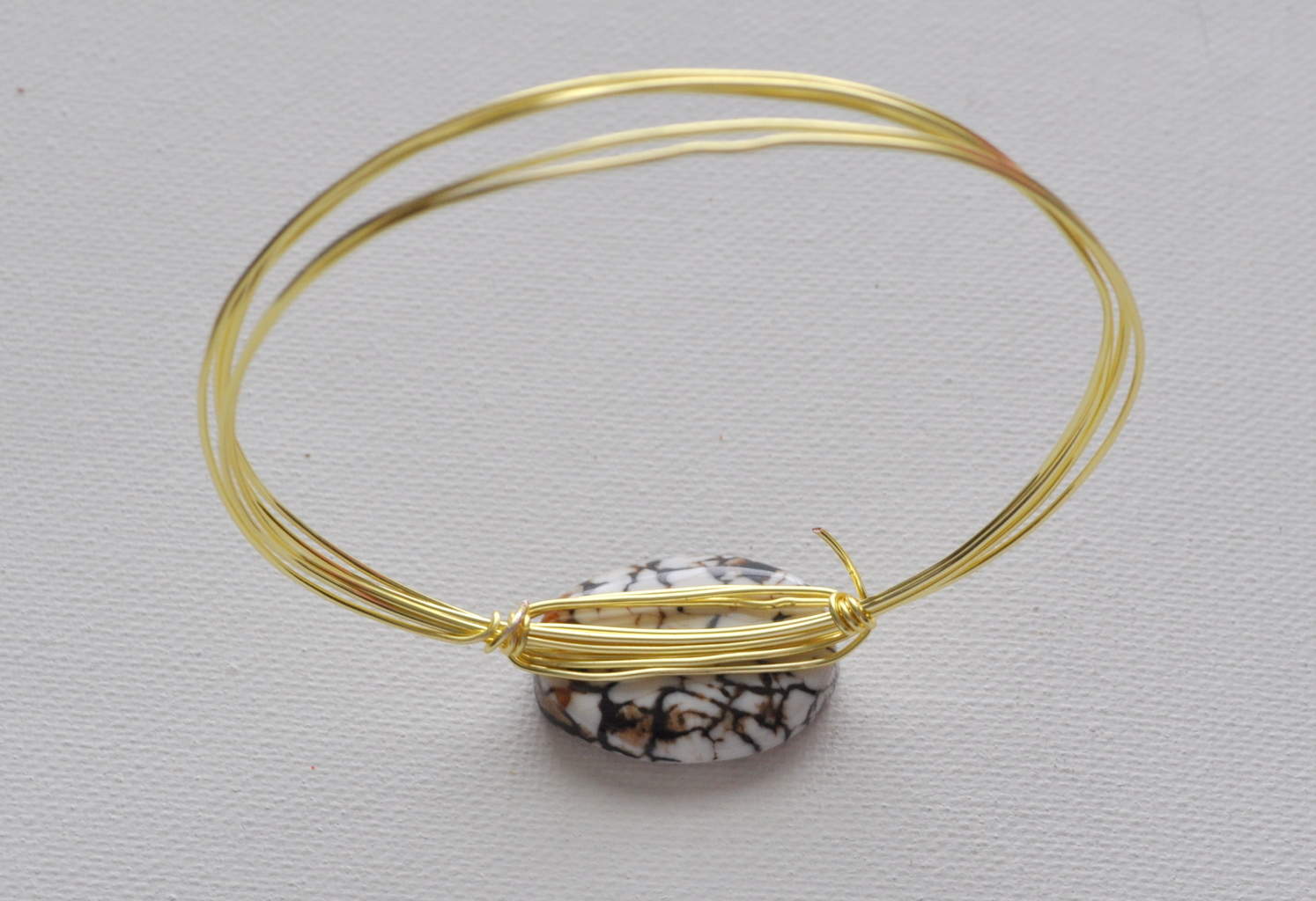 Stone Wire Wrapped Bangle Bracelets Made In A Day