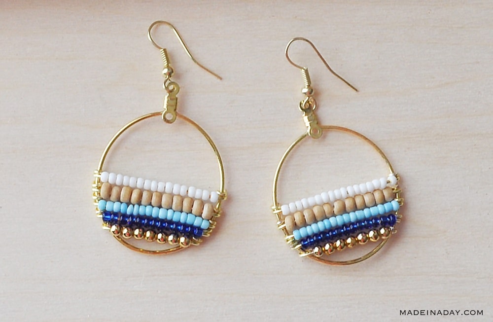 How To Make Beachy Boho Beaded Hoop Earrings