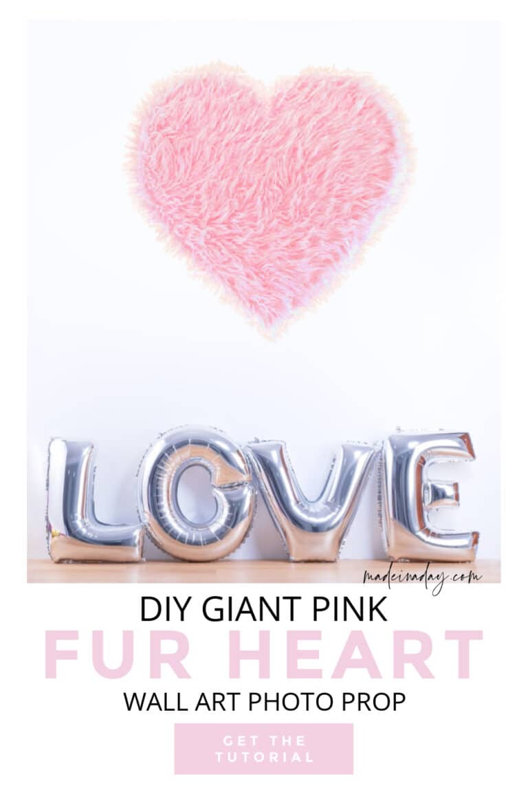 DIY Pink Fur Heart Valentine Decor