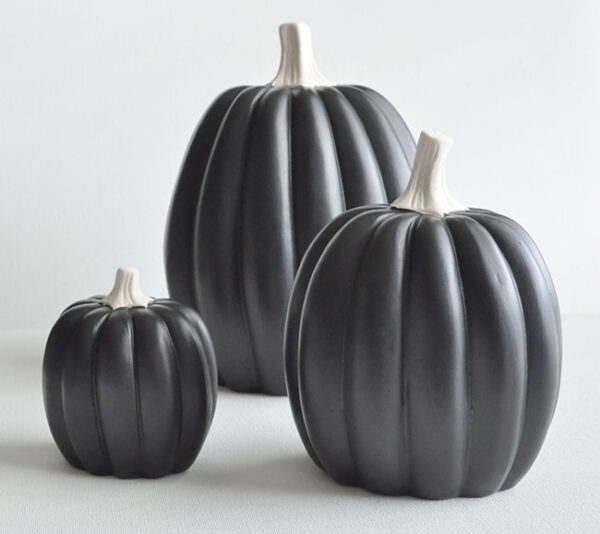 Enchanted Black Beaded Painted Pumpkins