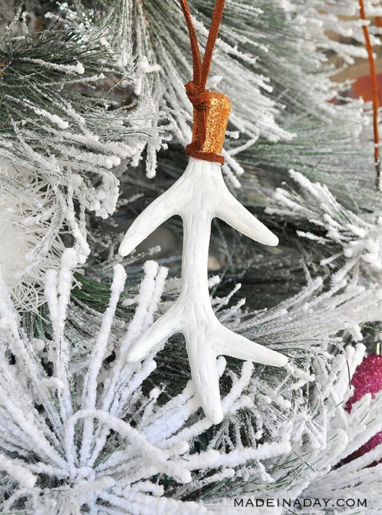 Gorgeous Antler Tree Ornaments Using Floral Picks
