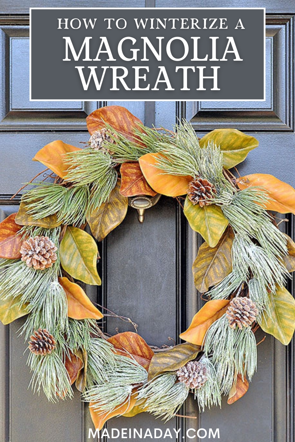 Winter Frost Magnolia Wreath Makeover