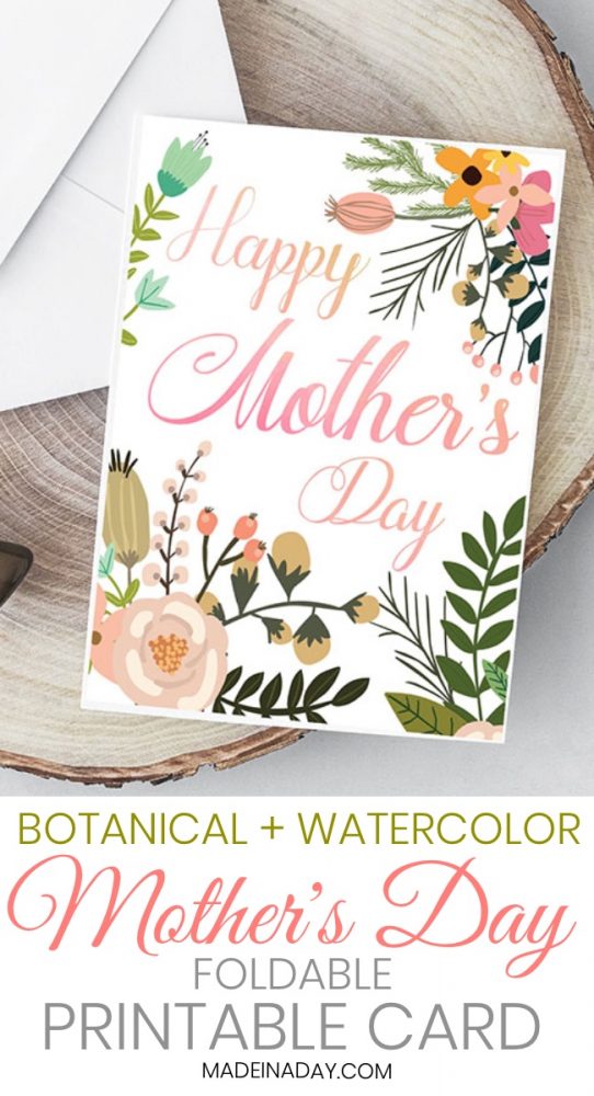 Floral Mothers Day Card Printable