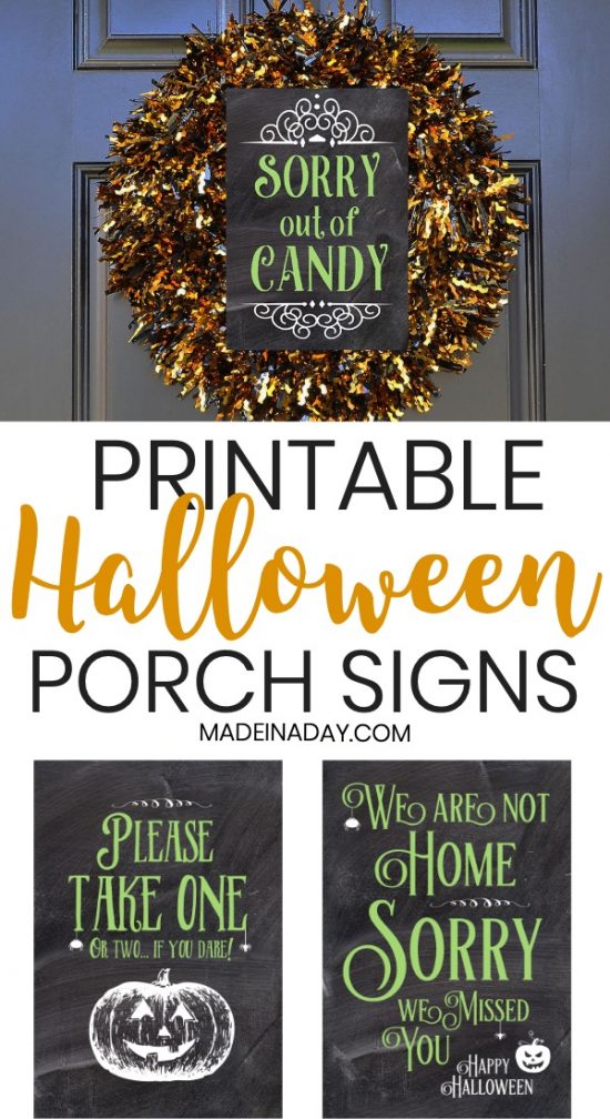 Halloween Porch Signs Out Of Candy + Take One