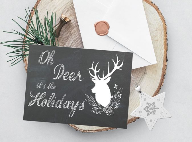 Adorable Oh Deer Printable Holiday Card