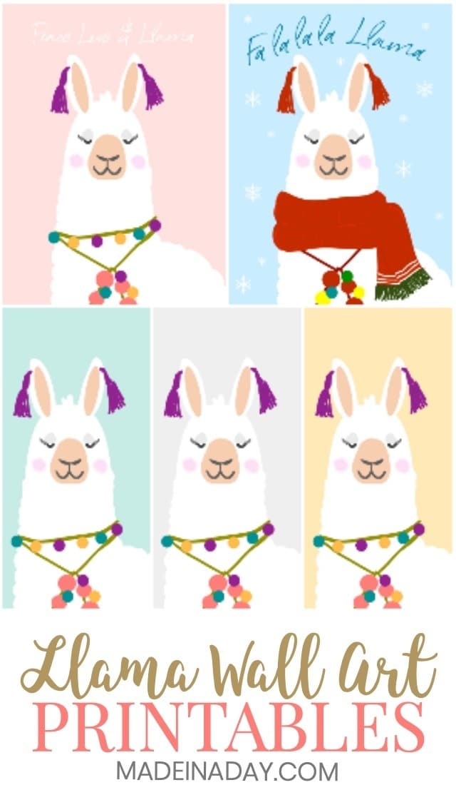 Peace Love And Llama Printable Wall Art
