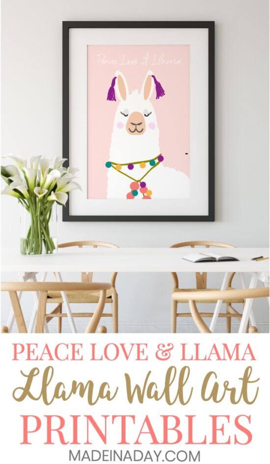 Peace Love And Llama Printable Wall Art