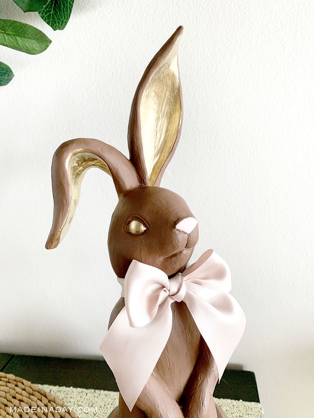 Golden Faux Chocolate Bunny Figurine