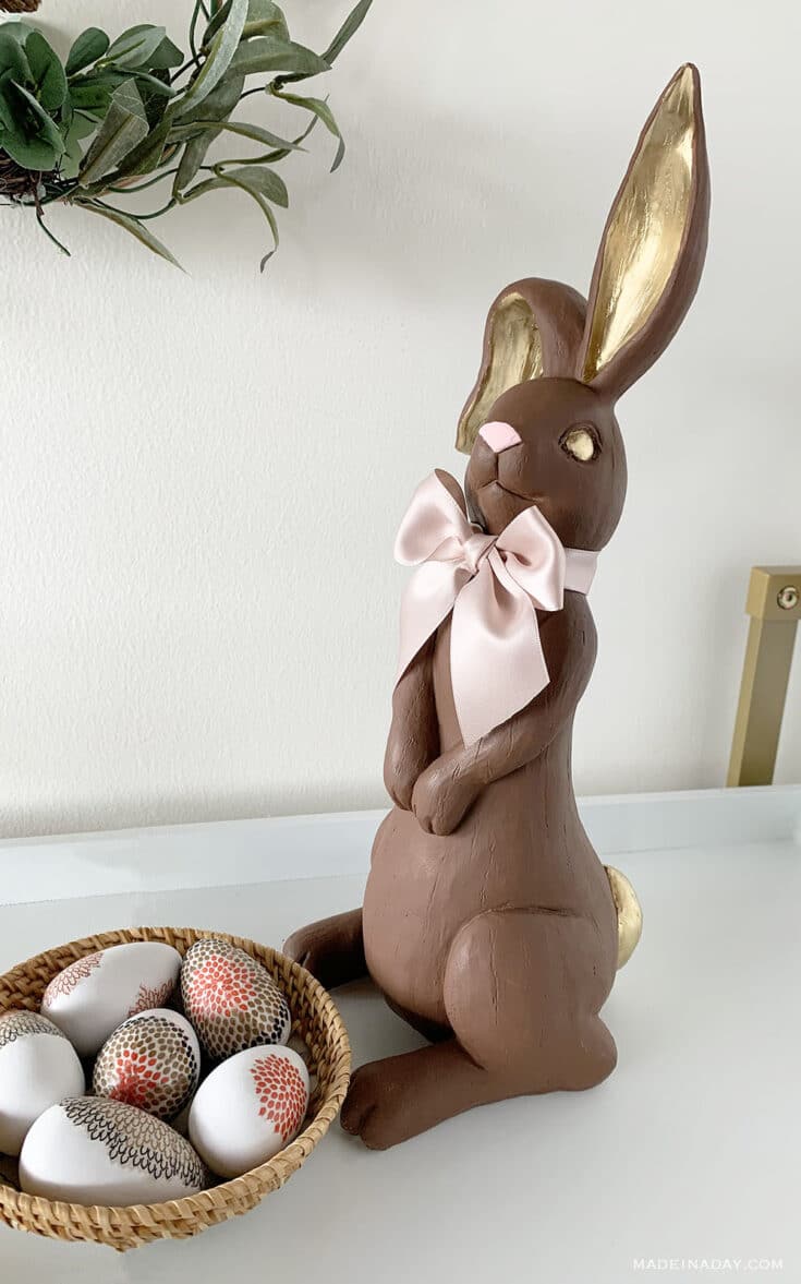 Golden Faux Chocolate Bunny Figurine