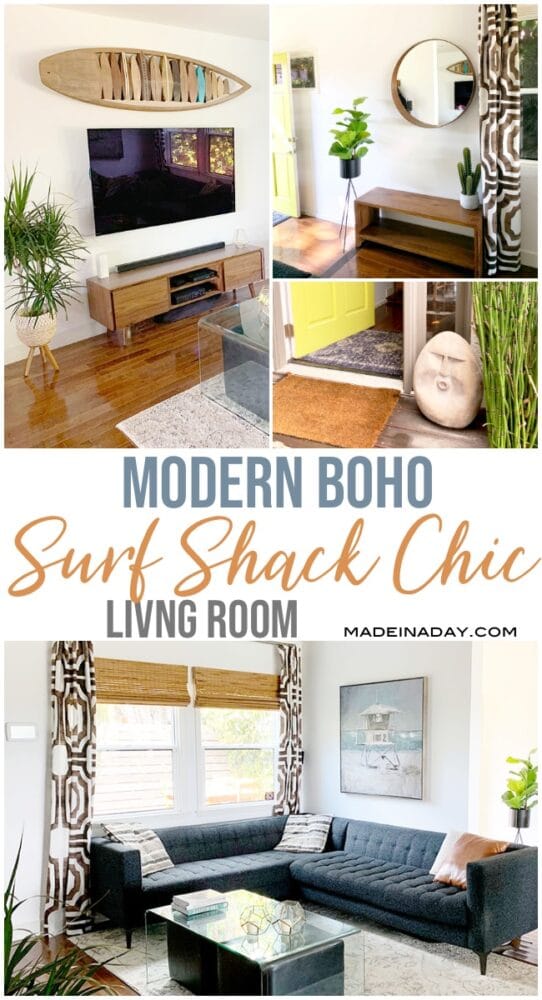 Modern Surf Shack Chic Living Room