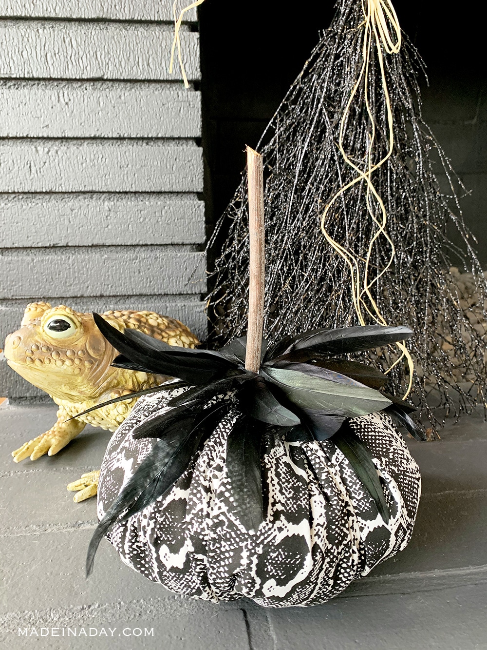 Snakeskin Fabric Feather Pumpkins