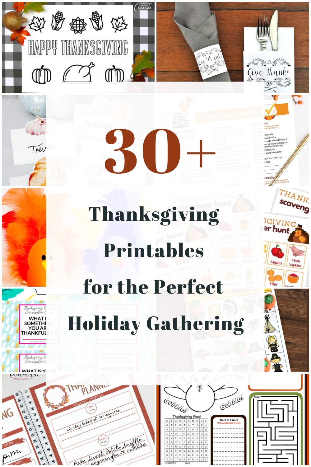 30+ Thanksgiving Printables For The Perfect Holiday Gathering
