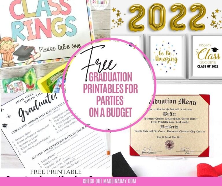 Free Graduation Printables For Parties On A Budget | Made In A Day