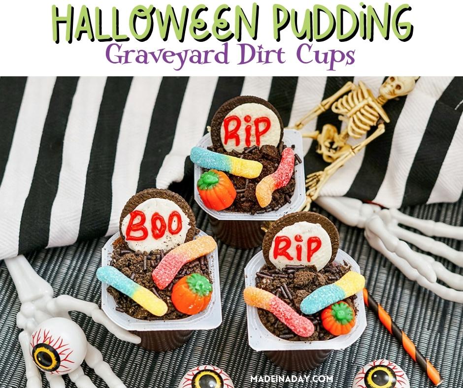 Halloween Pudding Graveyard Dirt Cups