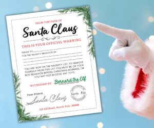 Naughty List Santa Warning Letter