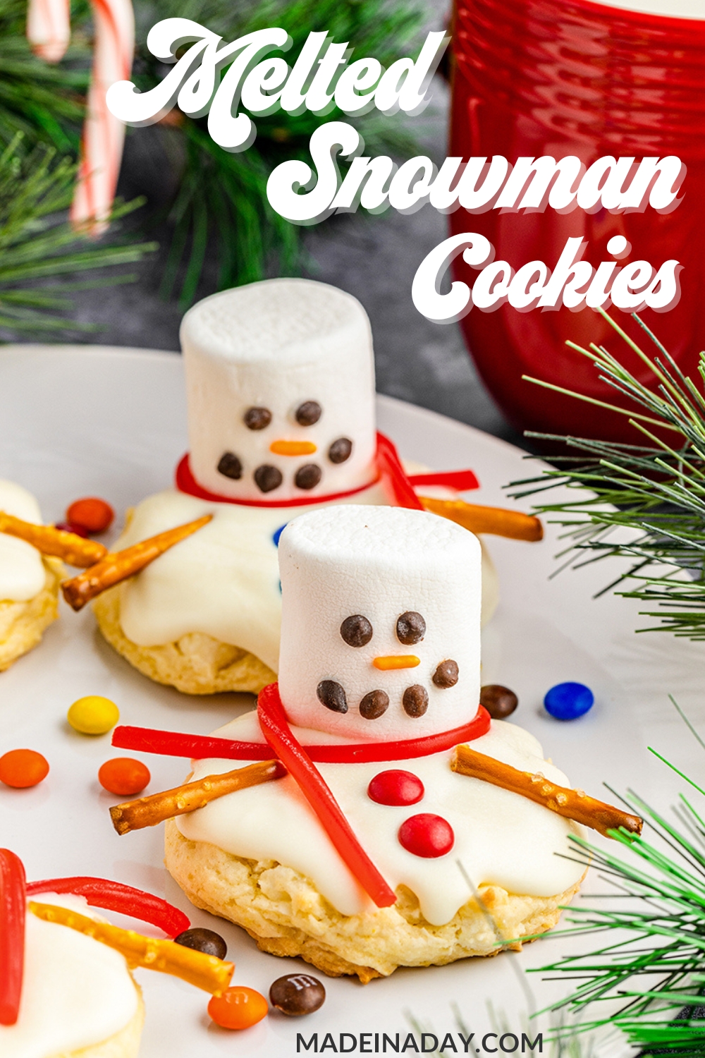 Melted Snowman Cookies Recipe With Cake Mix!