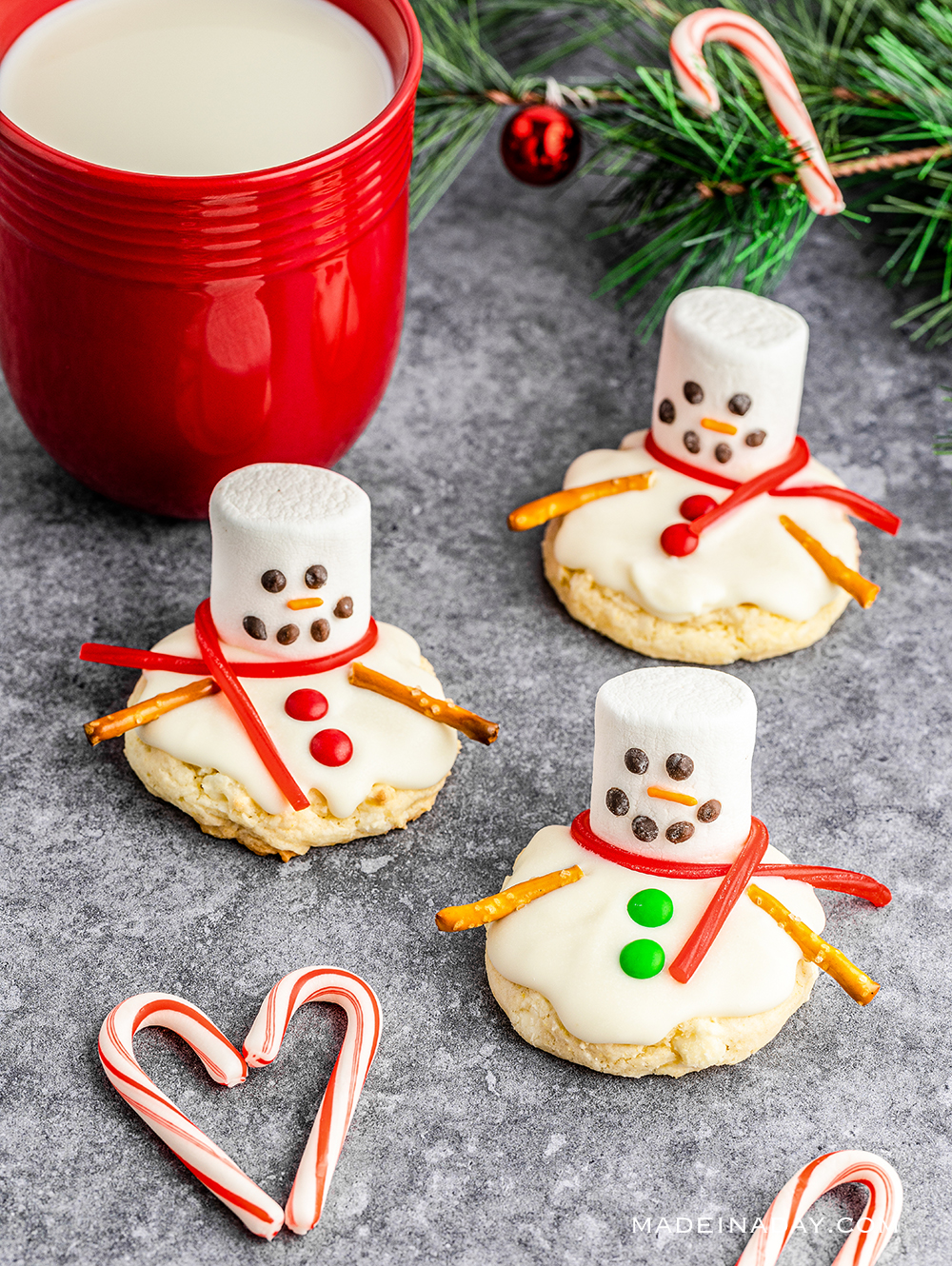 Melted Snowman Cookies Recipe With Cake Mix!