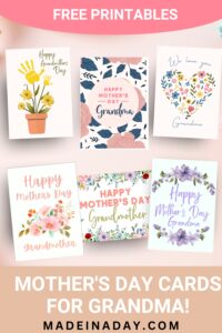 Printable Mothers Day Grandma Cards
