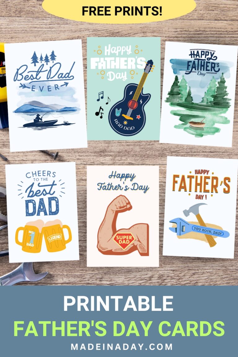Printable Happy Fathers Day Cards | Made In A Day