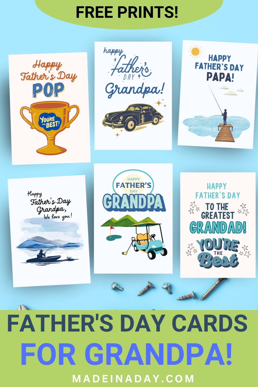 Printable Grandad Fathers Day Card Set