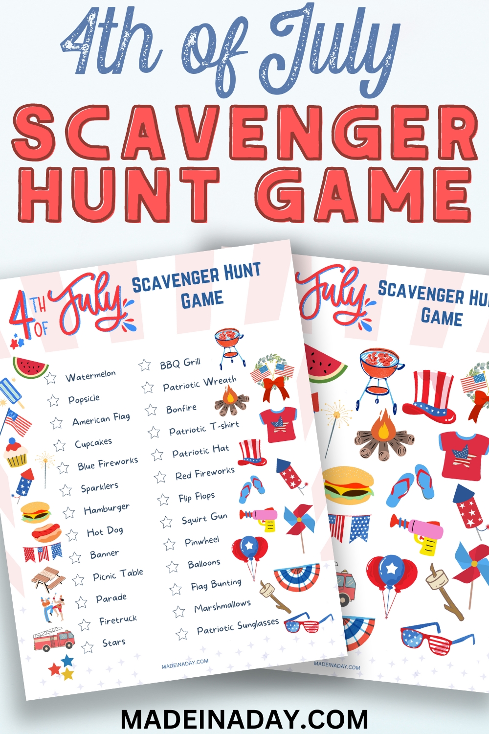 4th Of July Scavenger Hunt Printables | Made In A Day