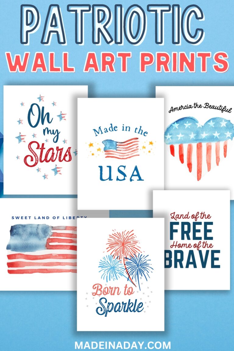 Patriotic Wall Art Printable Set | Made In A Day