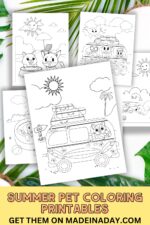 Summer Cat And Dog Coloring Pages | Made In A Day