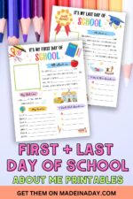 First Day Of School Printable About Me