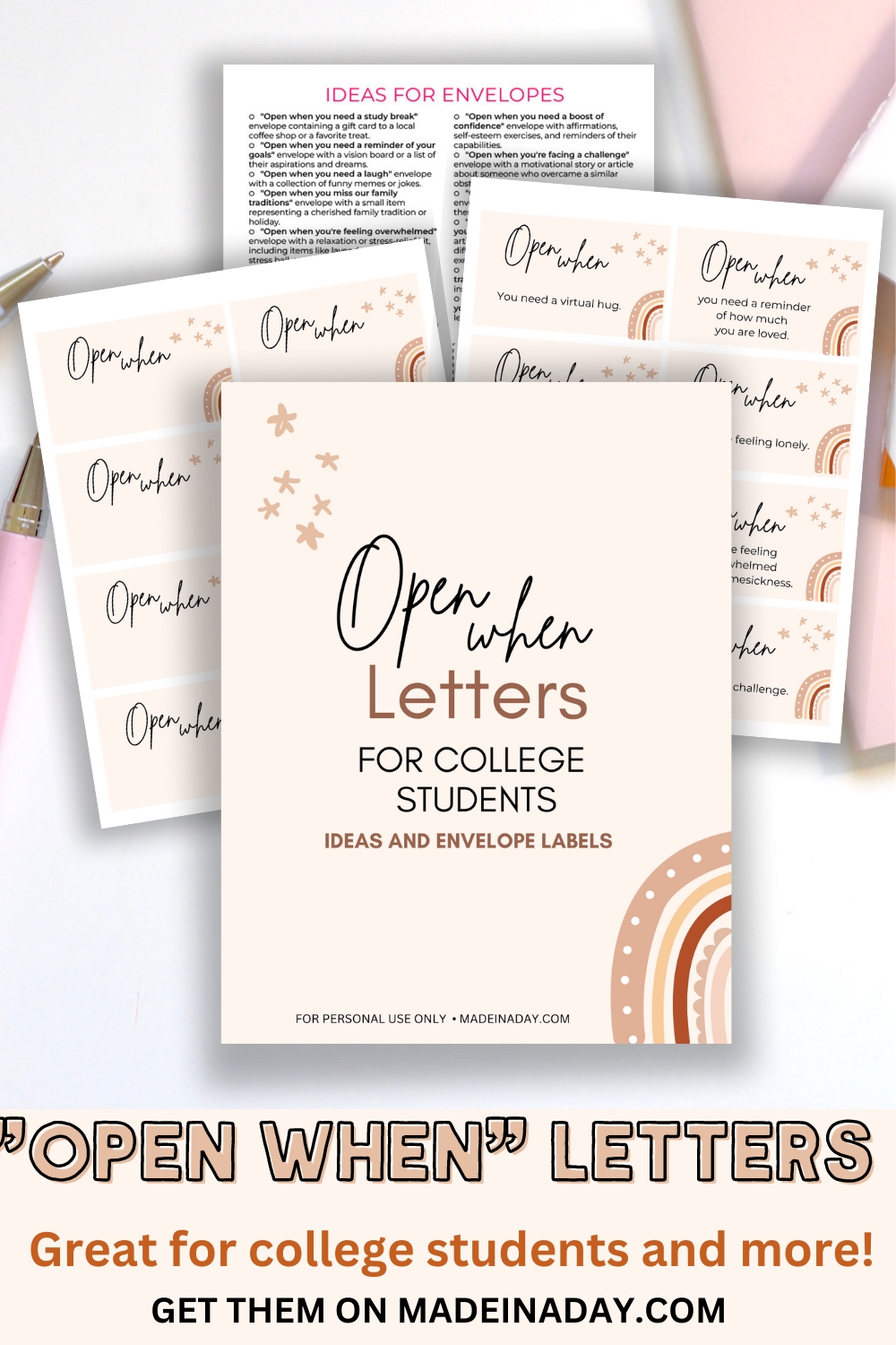 Open When Letters Printable Kit