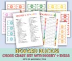 Chore Chart With Money Rewards Bucks!