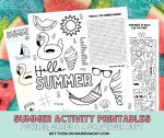 Summer Coloring Activity Book Printable