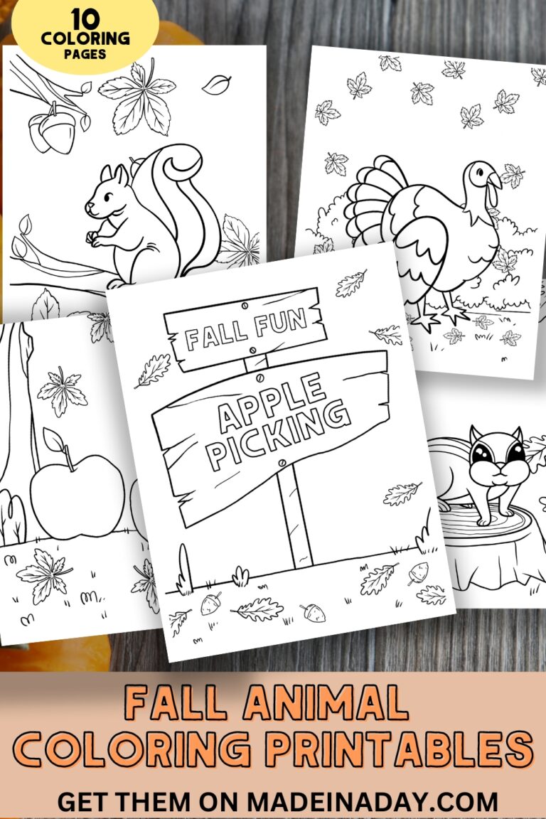Fall Coloring Pages Free Printable Set