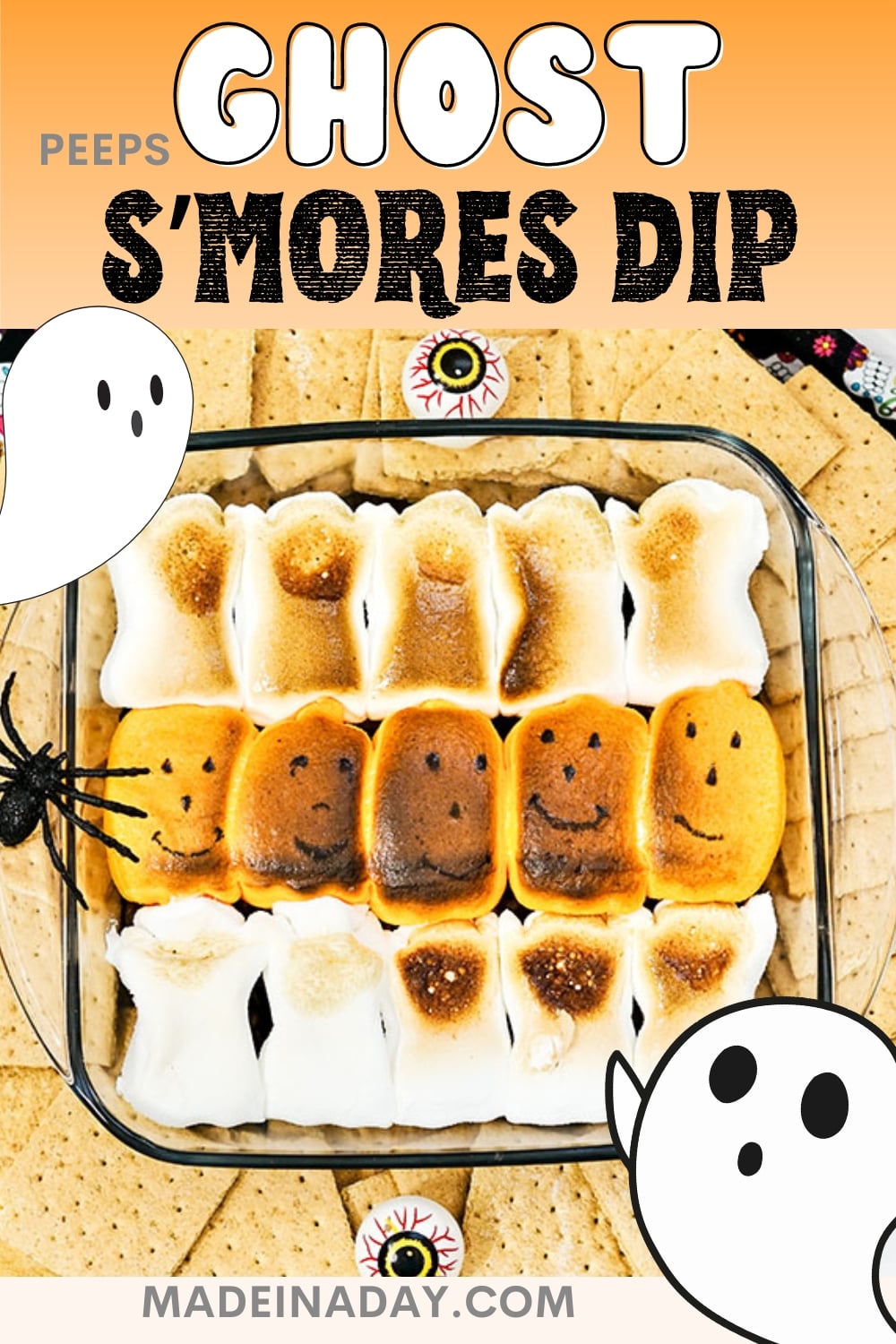 Ghost Halloween Peeps Smores Dip Recipe