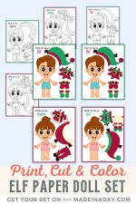 Christmas Elf Printable Paper Doll Set