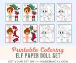 Christmas Elf Printable Paper Doll Set