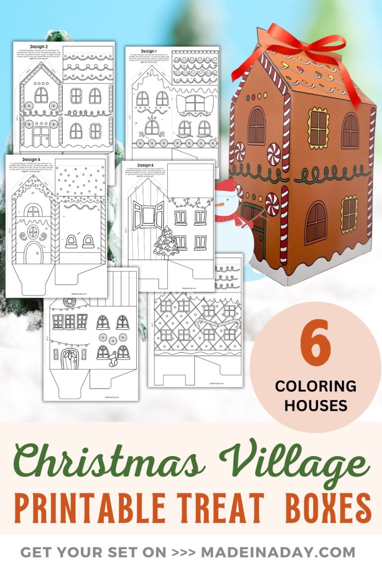 Christmas Village Printable Treat Boxes