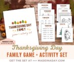 Printable Thanksgiving Activities And Games Set