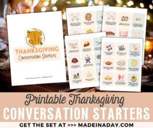 Thanksgiving Conversation Starters Cards