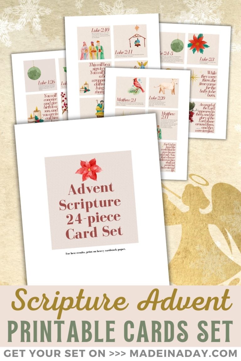 Advent Scripture Verses Printable Cards Set