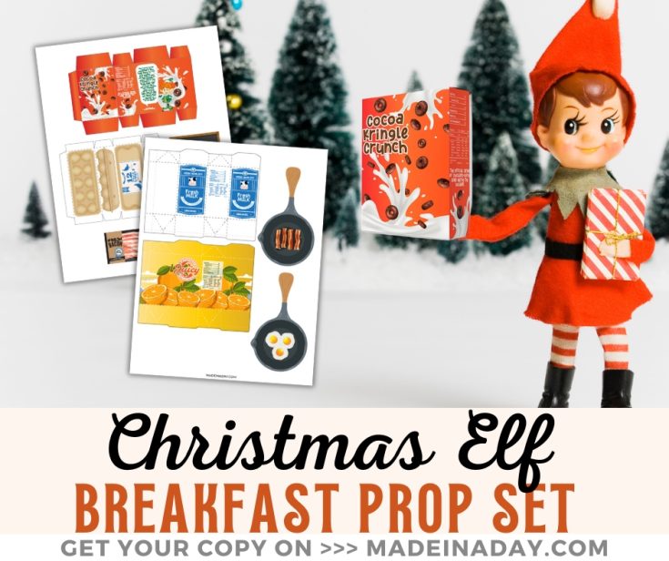 Christmas Elf Breakfast Prop Printable Set