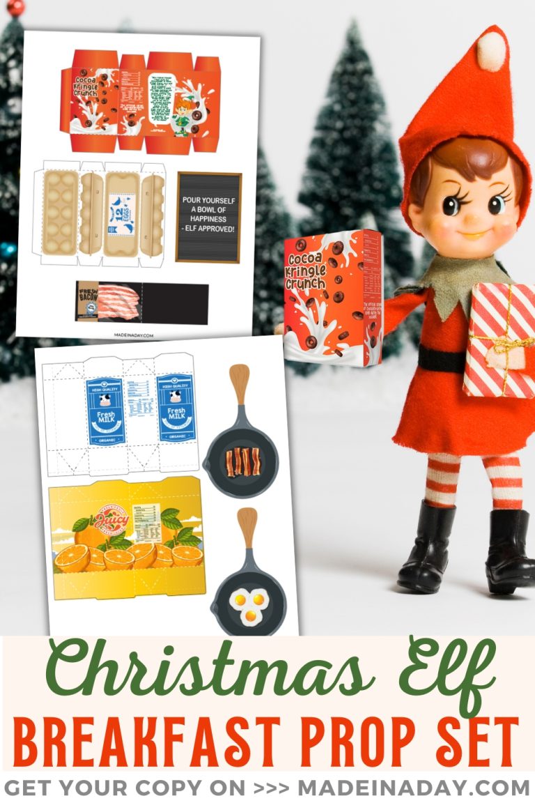 Christmas Elf Breakfast Prop Printable Set