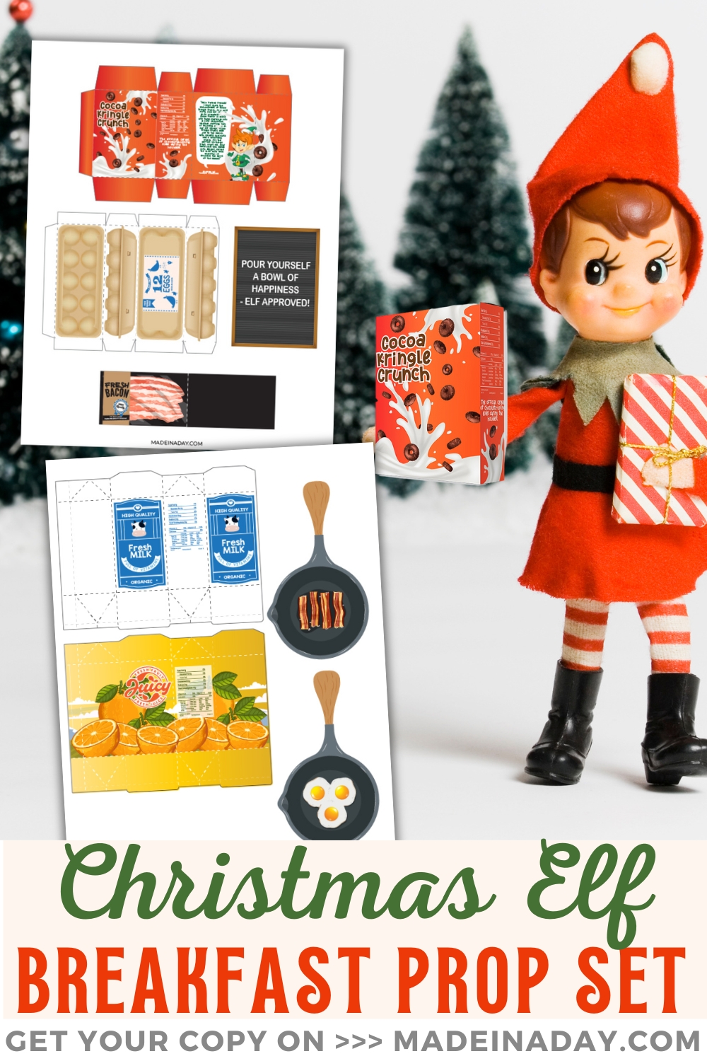 Christmas Elf Breakfast Prop Printable Set